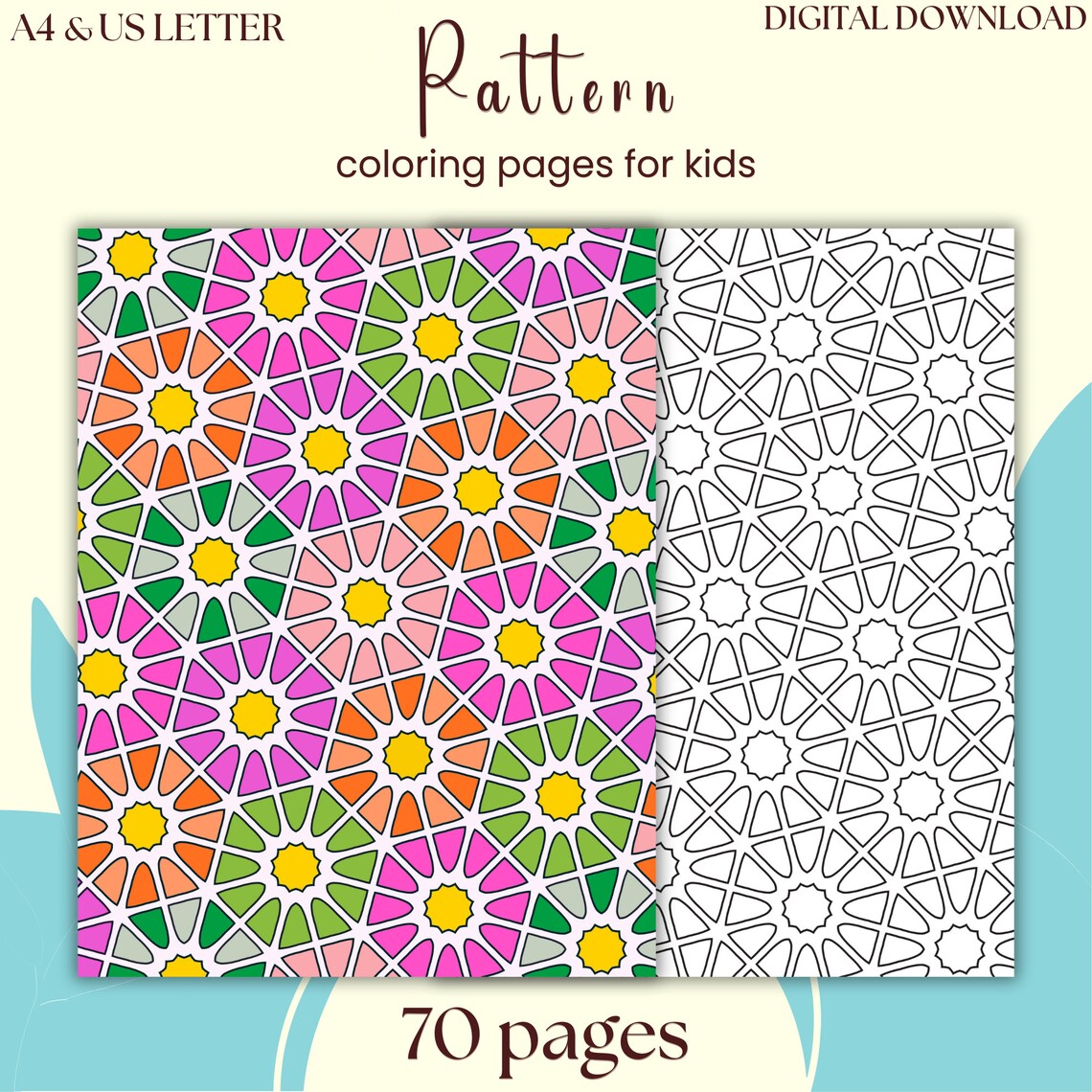 Bold and Easy Pattern Coloring Pages for Kids and Beginners, Geometric ...