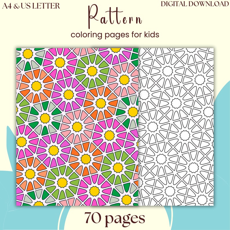 Bold and Easy Pattern Coloring Pages for Kids and Beginners, Geometric ...
