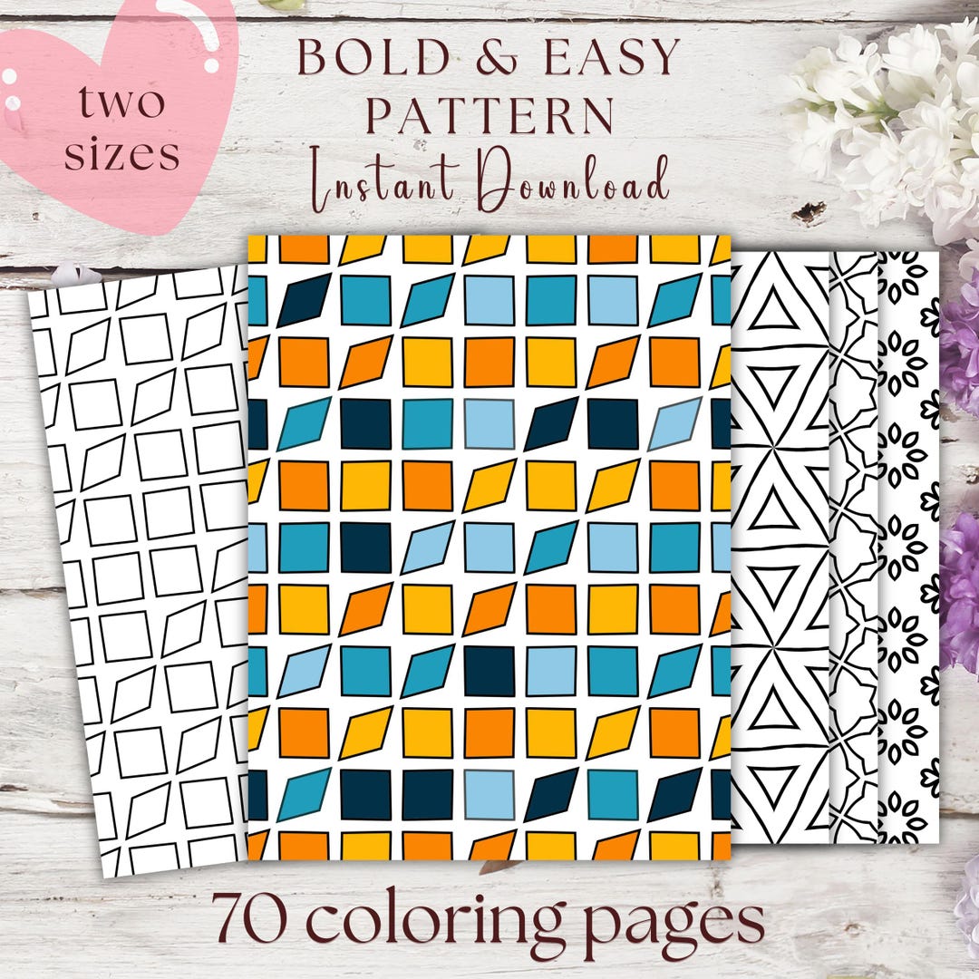 Bold and Easy Pattern Coloring Pages, Reapeting Pattern Coloring Pages ...