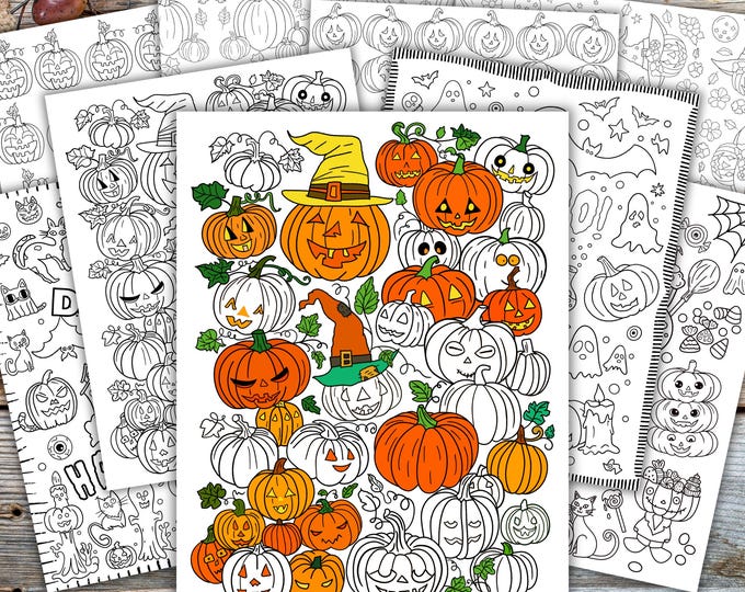 Halloween Doodles – 150 Simple Pages for Kids | PDF Coloring Book ...