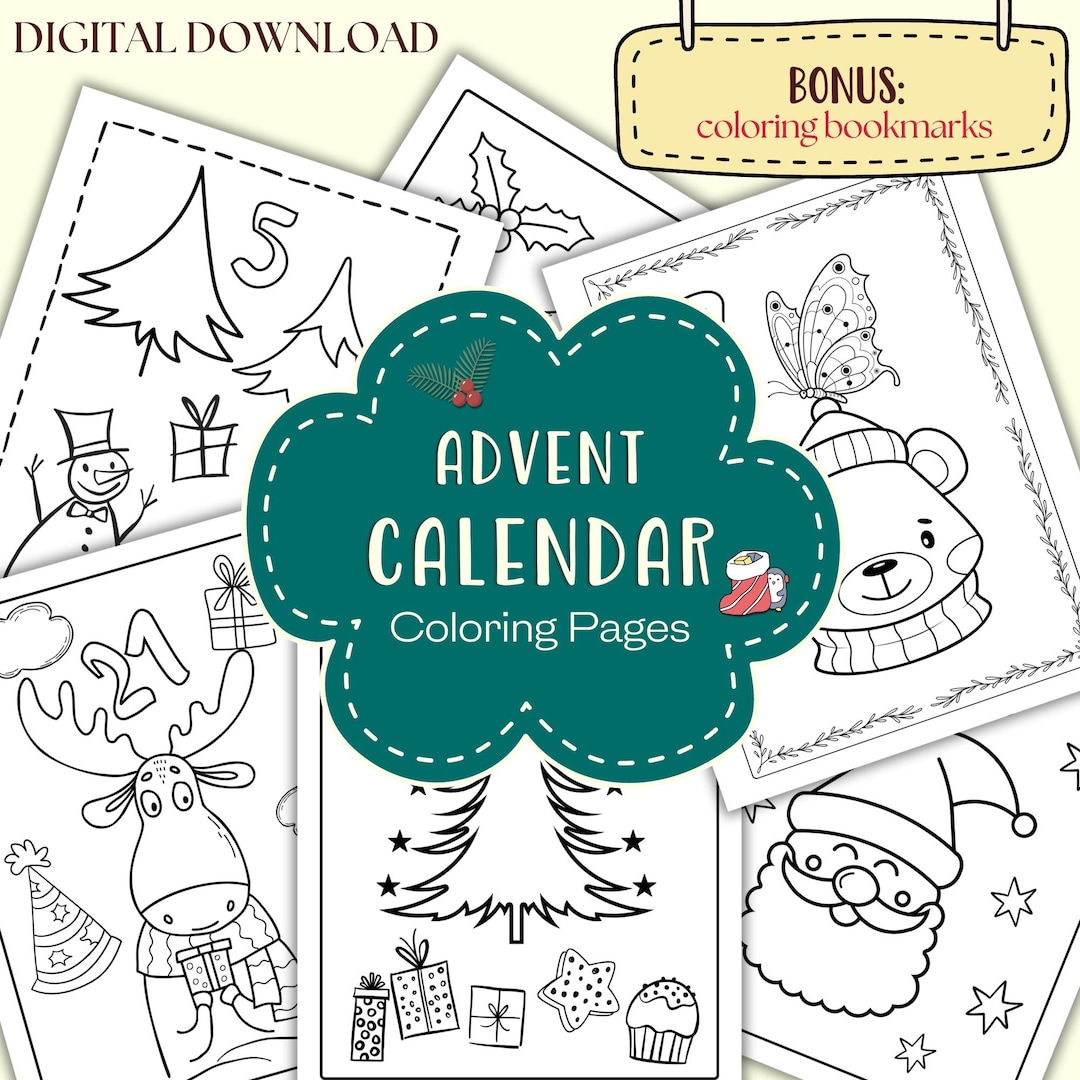 Advent Calendar Coloring Pages, Countdown to Christmas Coloring Pages ...