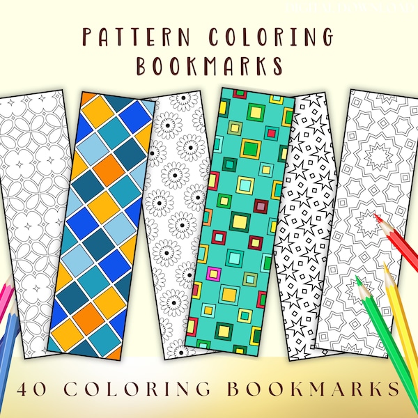 Printable Coloring Bookmarks, Digital Book Marks, Cute Printable Book ...