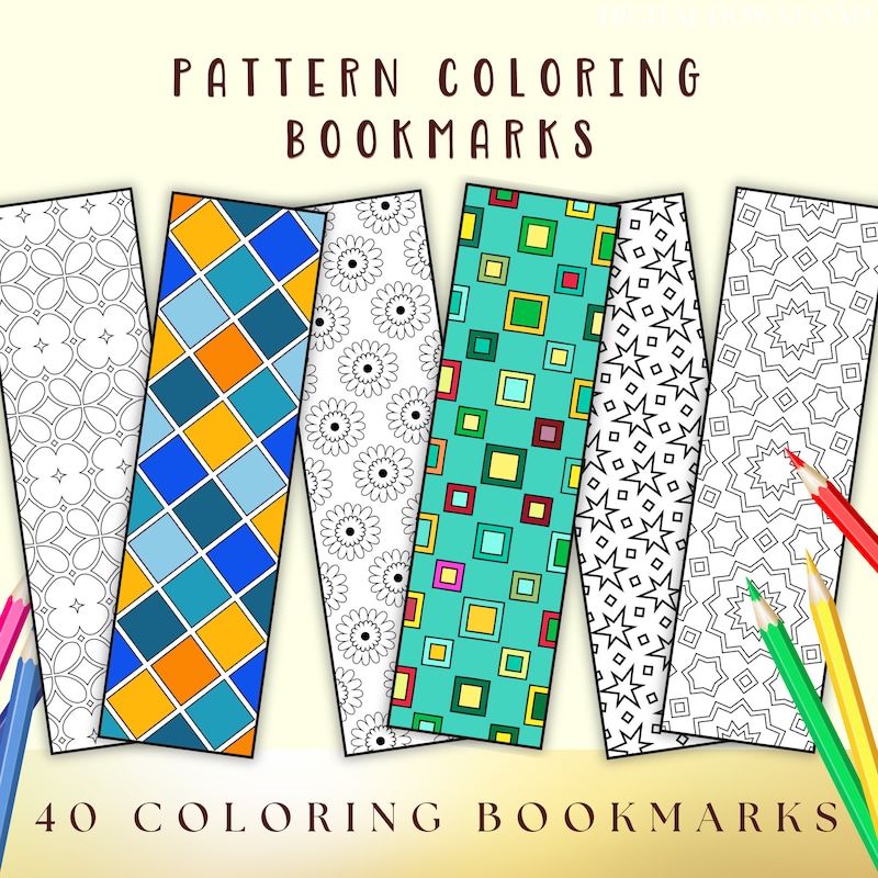 Art Coloring Bookmarks - Etsy