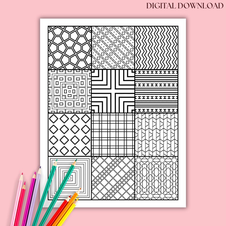 Geometric Tiles Coloring Pages, Geometric Patterns Coloring Pages ...