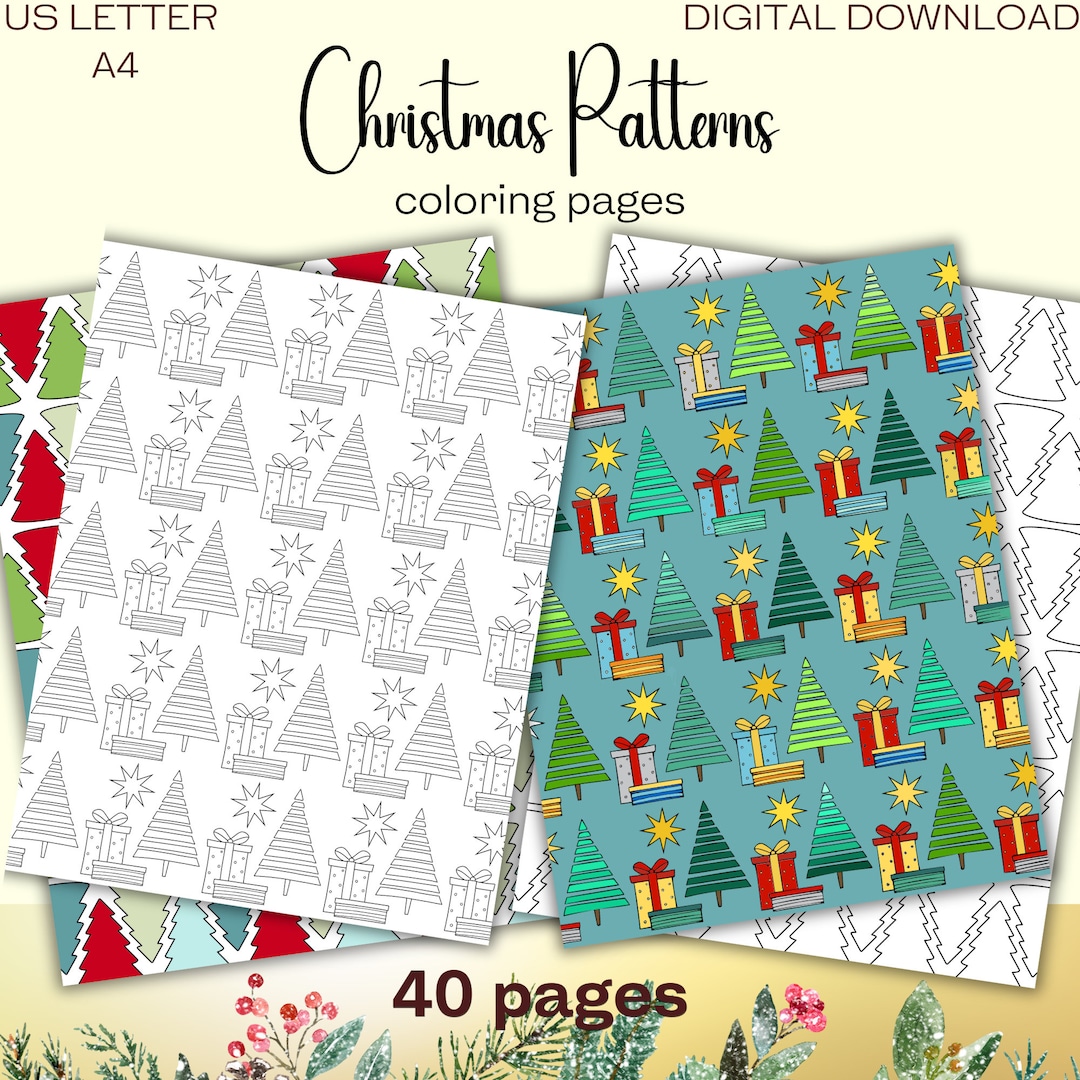Christmas Pattern Coloring Pages, Winter Pattern Coloring Pages ...
