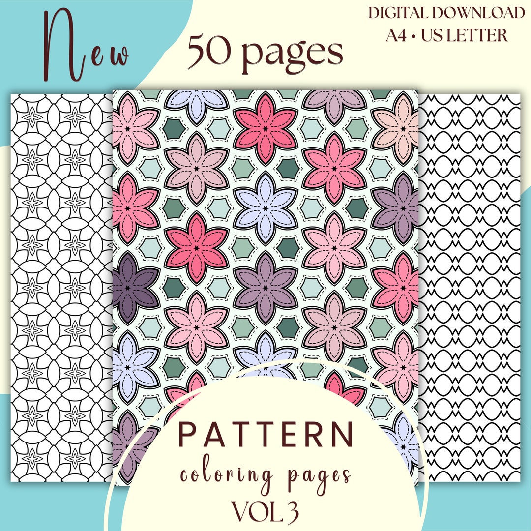 Pattern Coloring Pages Vol 3, Relaxing Pattern Coloring Pages ...