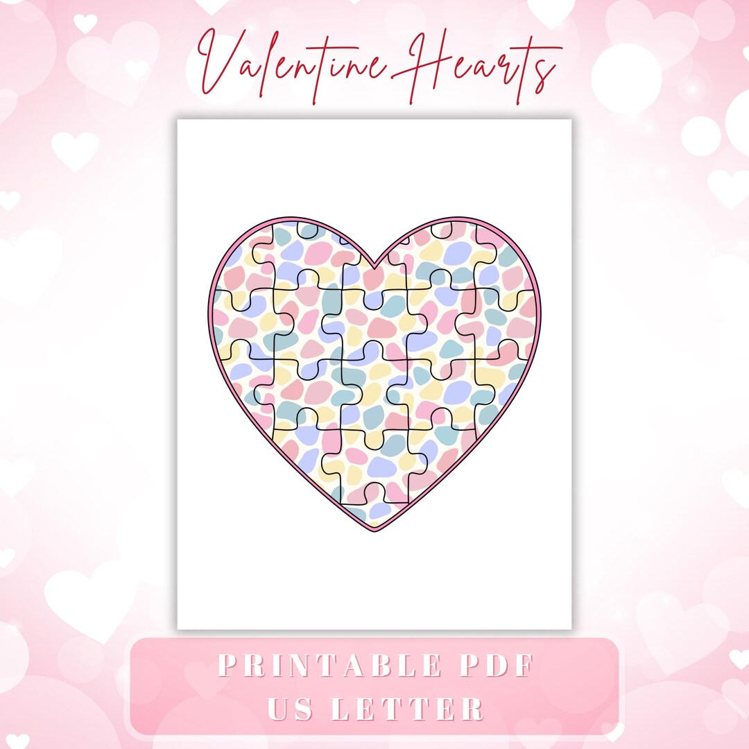 Valentine Hearts Hand-drawn Coloring Pages, Valentine's Day Coloring ...