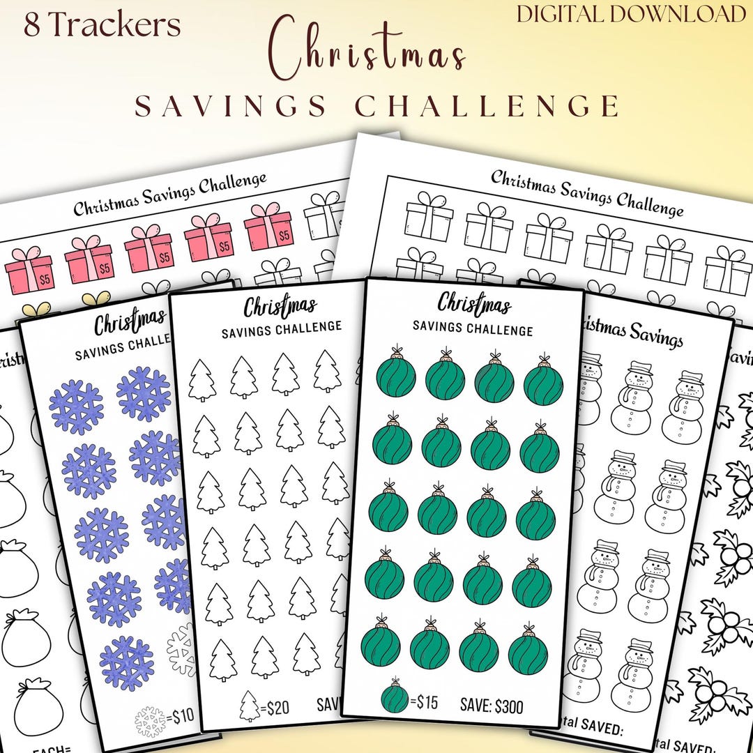 Christmas Savings Challenge Printable Tracker, Christmas Cash Challenge ...