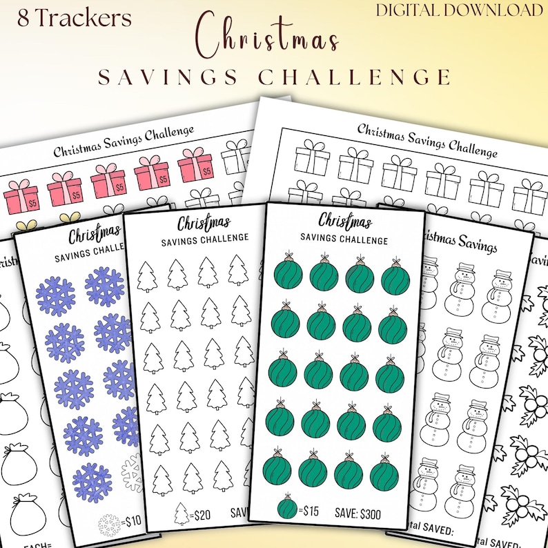 Christmas Savings Challenge, Tracker Printable (digital Download) - Etsy