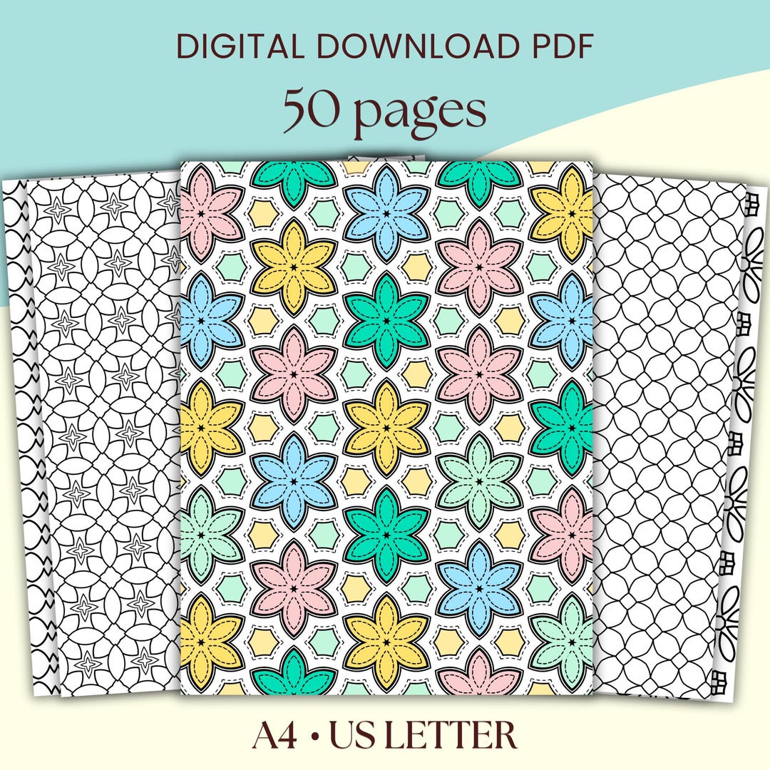 Pattern Coloring Pages - Vol 3, Relaxing Pattern Coloring Pages ...