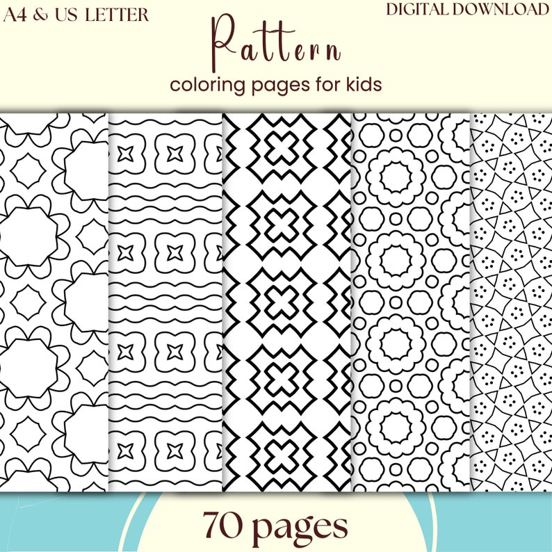 Bold and Easy Pattern Coloring Pages for Kids and Beginners, Geometric ...