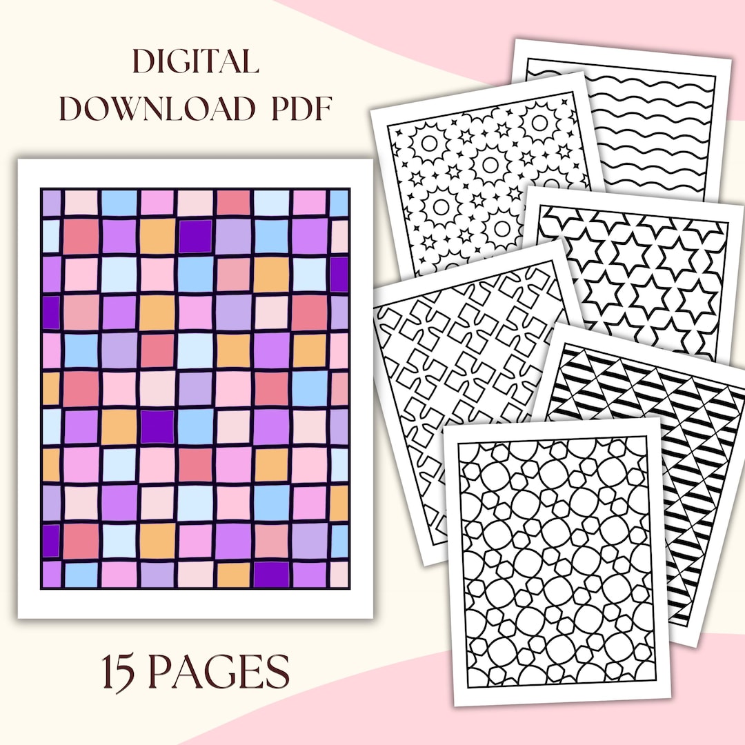 Bold Easy Pattern Coloring Pages for Beginners, Relaxing Pattern ...