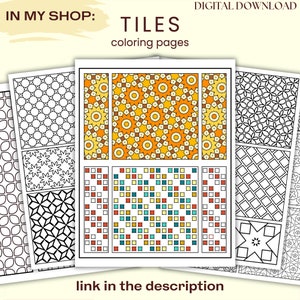 Geometric Tiles Coloring Pages, Tile Geometric Pattern Coloring Pages ...