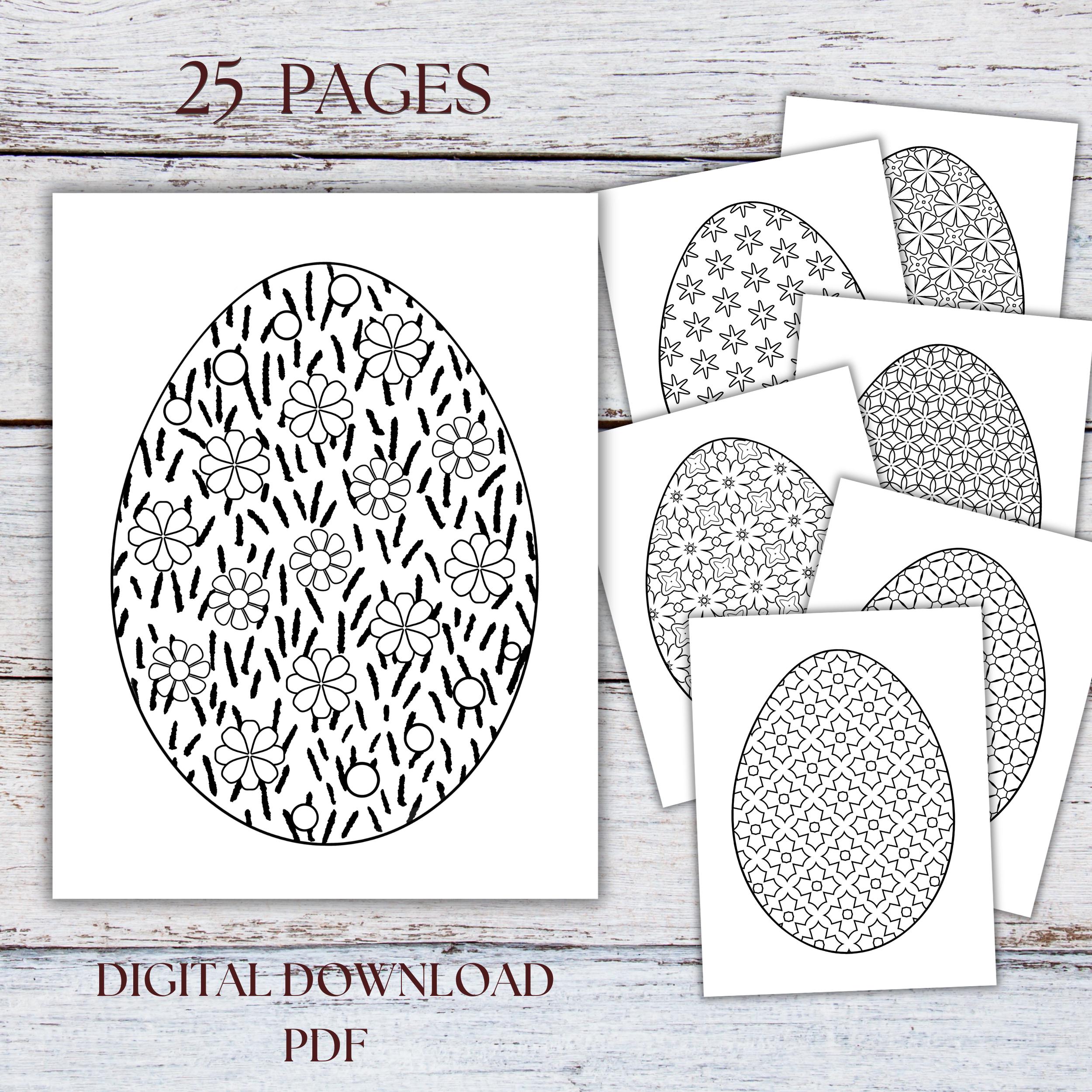 Easter Egg Pattern Coloring Pages, Hand Drawn Easter Egg Coloring Pages ...