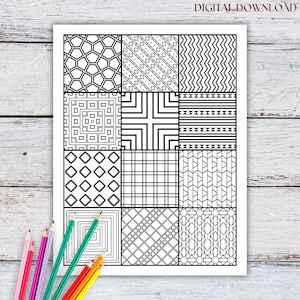 Geometric Tiles Coloring Pages, Tile Geometric Pattern Coloring Pages ...