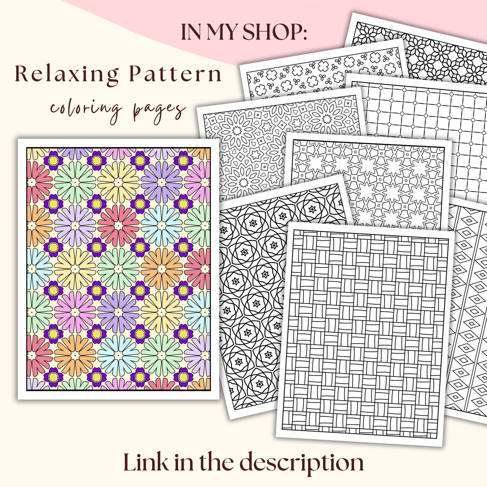 Geometric Tiles Coloring Pages, Tile Geometric Pattern Coloring Pages ...