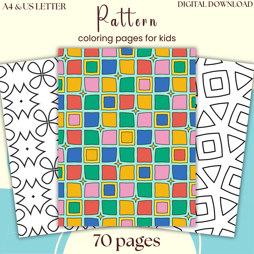 Bold and Easy Pattern Coloring Pages for Kids and Beginners, Geometric ...