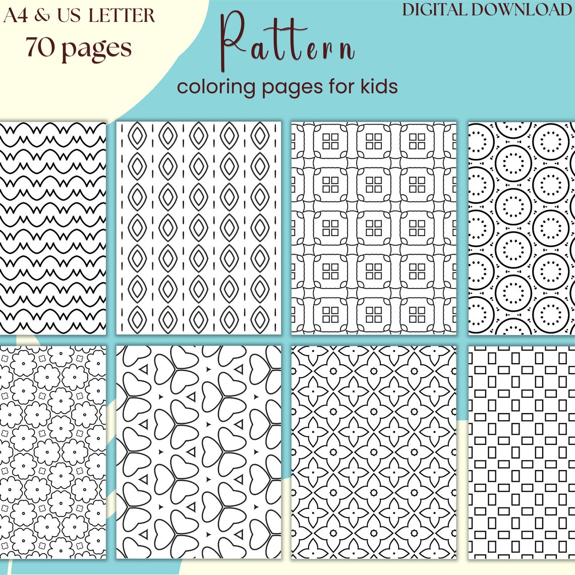 Bold and Easy Pattern Coloring Pages for Kids and Beginners, Geometric ...