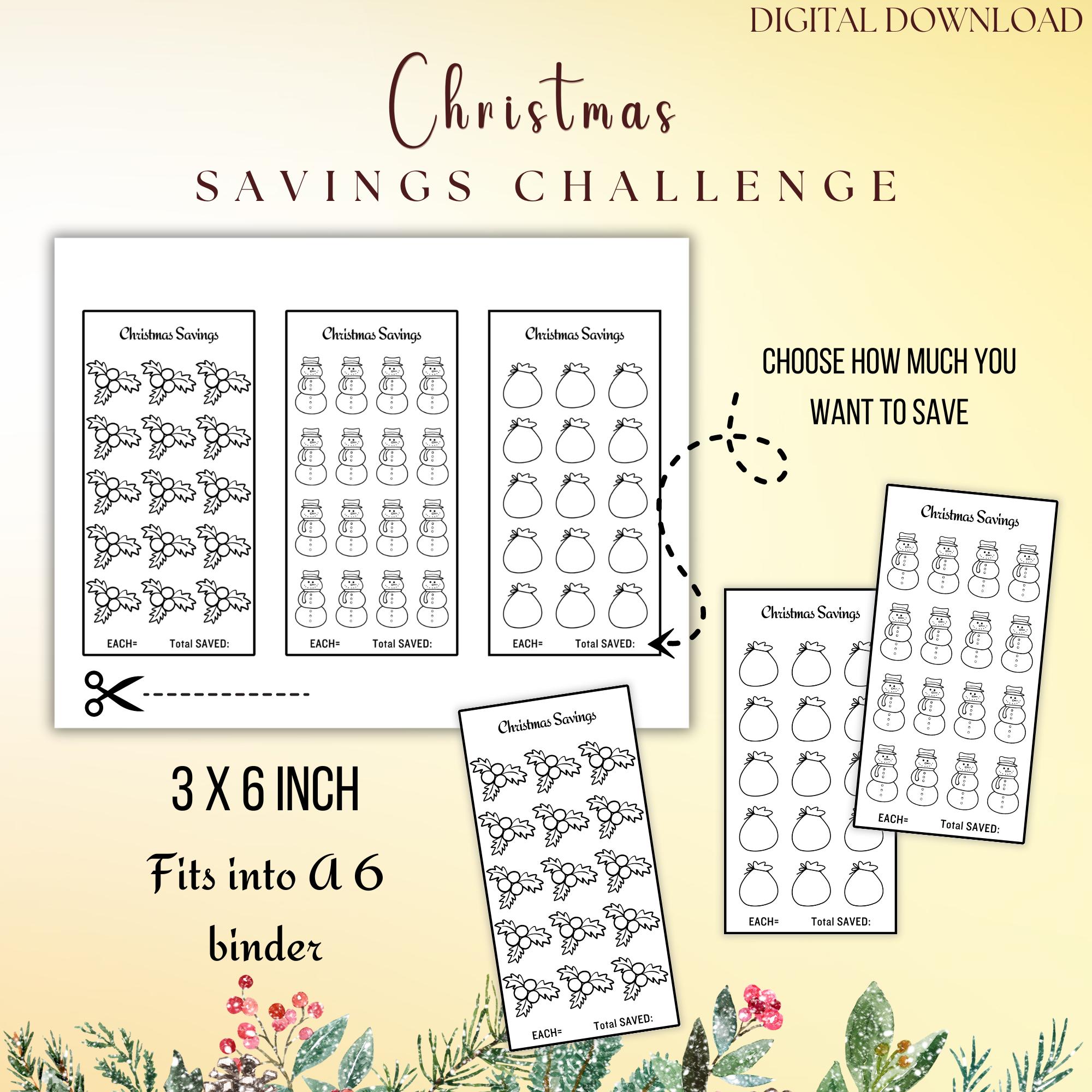 Christmas Savings Challenge Printable Tracker, Christmas Cash Savings ...