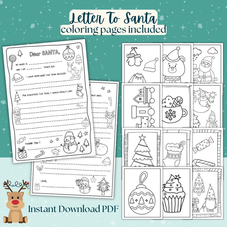 Printable Letter to Santa Coloring Pages, Dear Santa Coloring Pages ...