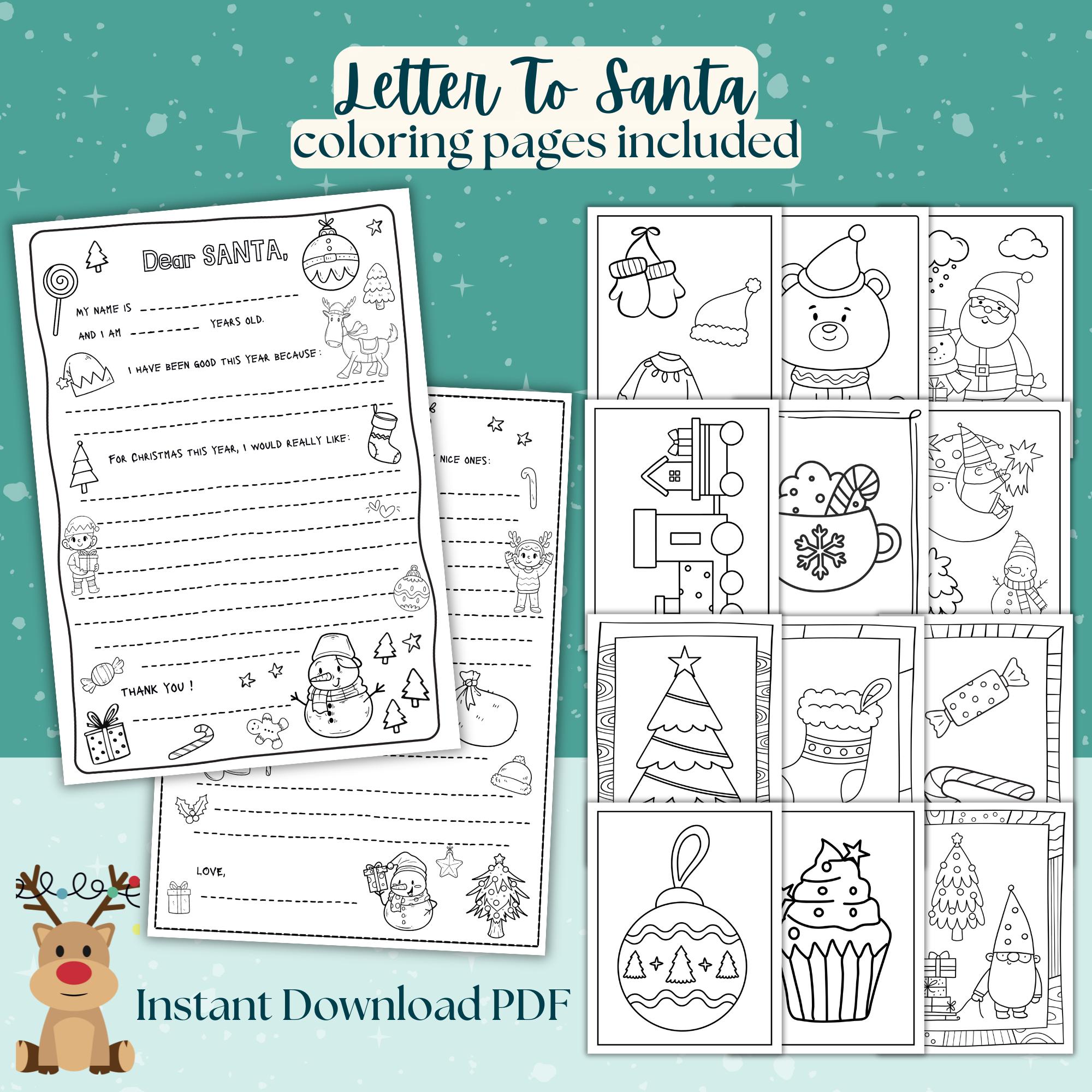 Printable Letter to Santa Coloring Pages, Dear Santa Coloring Pages ...