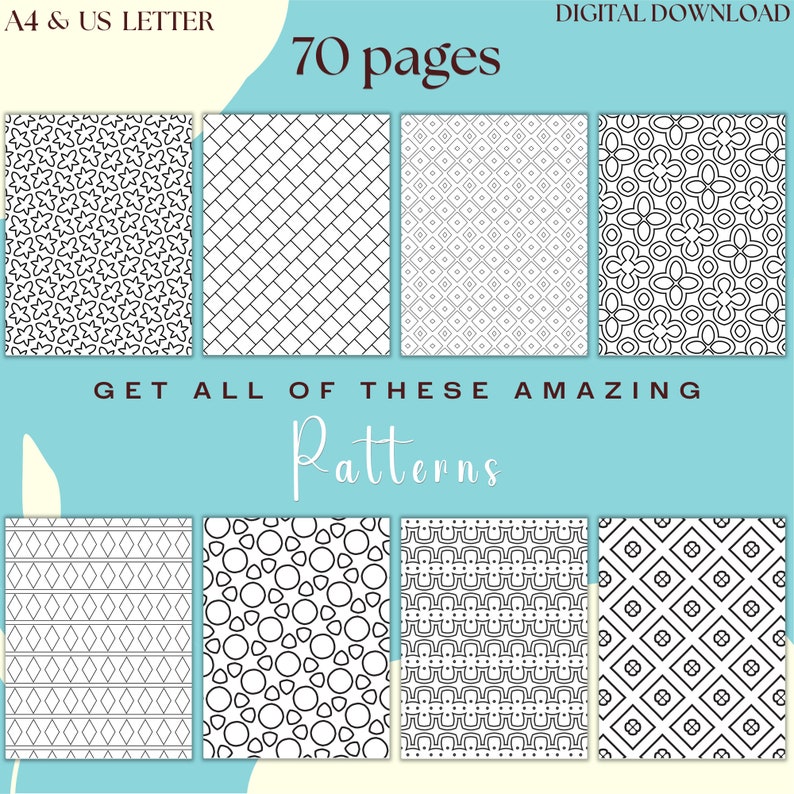 Bold and Easy Pattern Coloring Pages for Kids and Beginners, Geometric ...