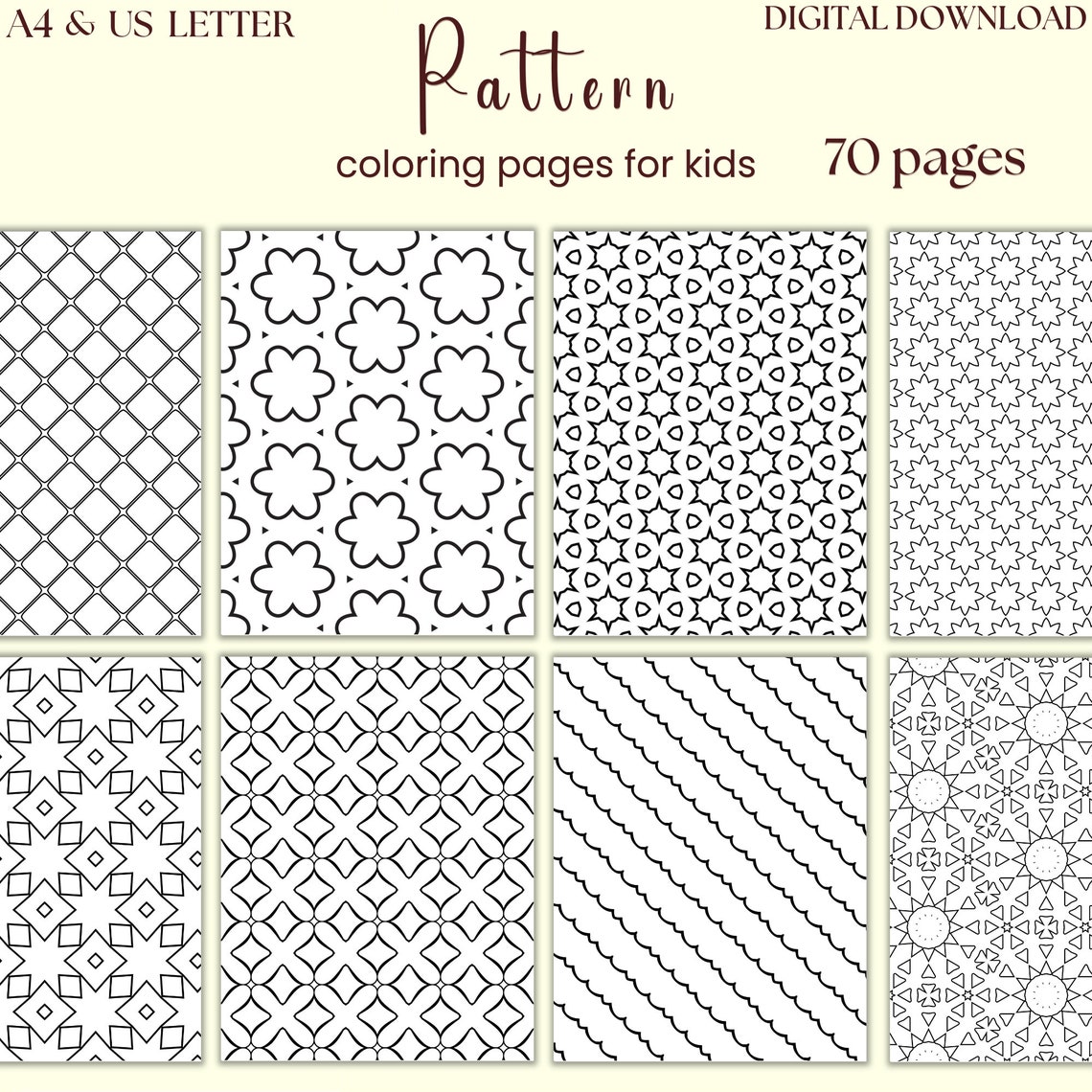 Bold and Easy Pattern Coloring Pages for Kids and Beginners, Geometric ...