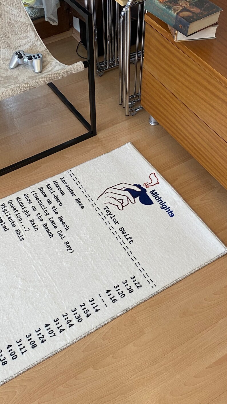 Taylor Swift Midnights Album Receipt Rug. 1 of 1. - Etsy