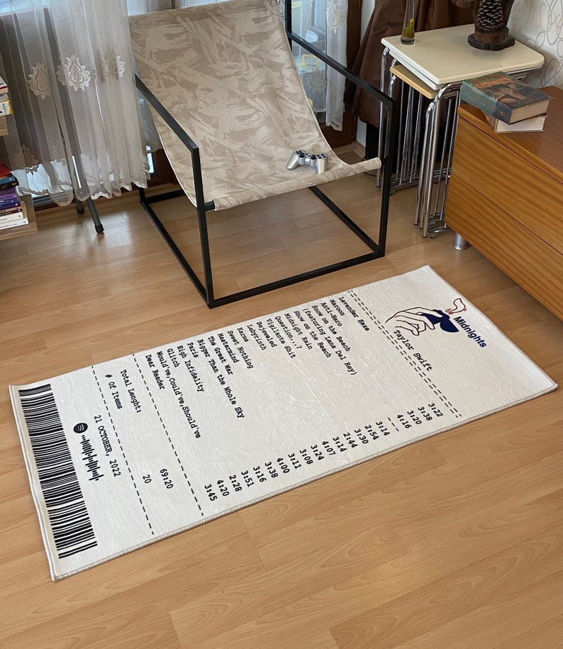 Taylor Swift Album Receipt Rug Taylor Swift Rug Taylor - Etsy