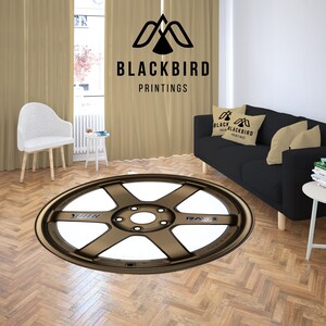 Rim Rug, Car Rim Rug, Wheel Rug, Car Guy Rug. Special Handmade Rugs ...