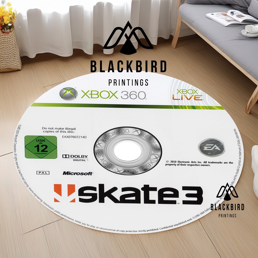 Skate 3 Rug, Skate 3 CD Rug, PS2 Disc Rug, XBOX Rug, PS3 Rug, Retro CD ...