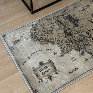 Middle Earth Rug, Lord of the Rings Rug, Anti-slip Carpet Rug, Map Rug ...