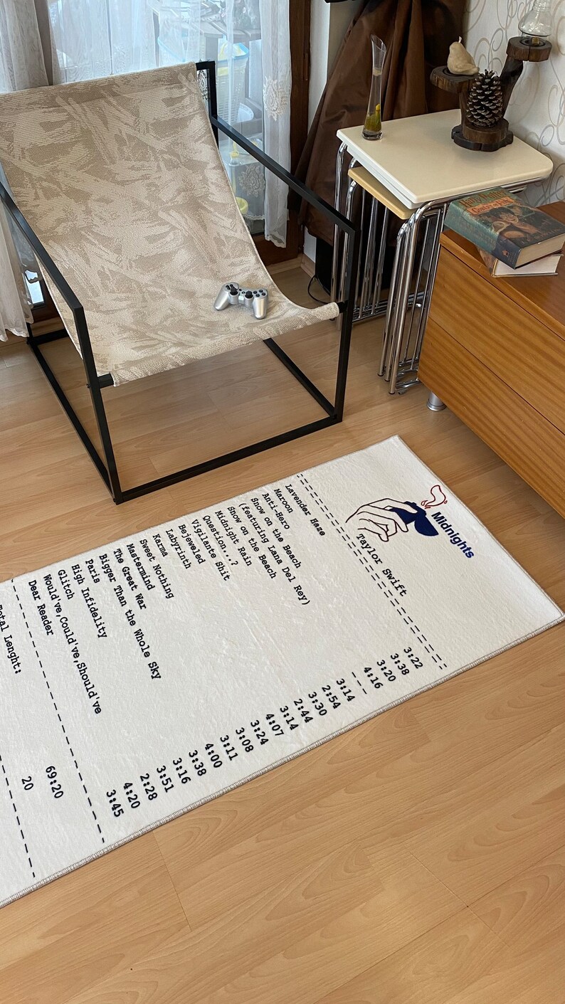 Taylor Swift Midnights Album Receipt Rug. 1 of 1. - Etsy