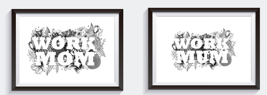 Work Mom and Work Mum Illustrated Print A4 - Etsy