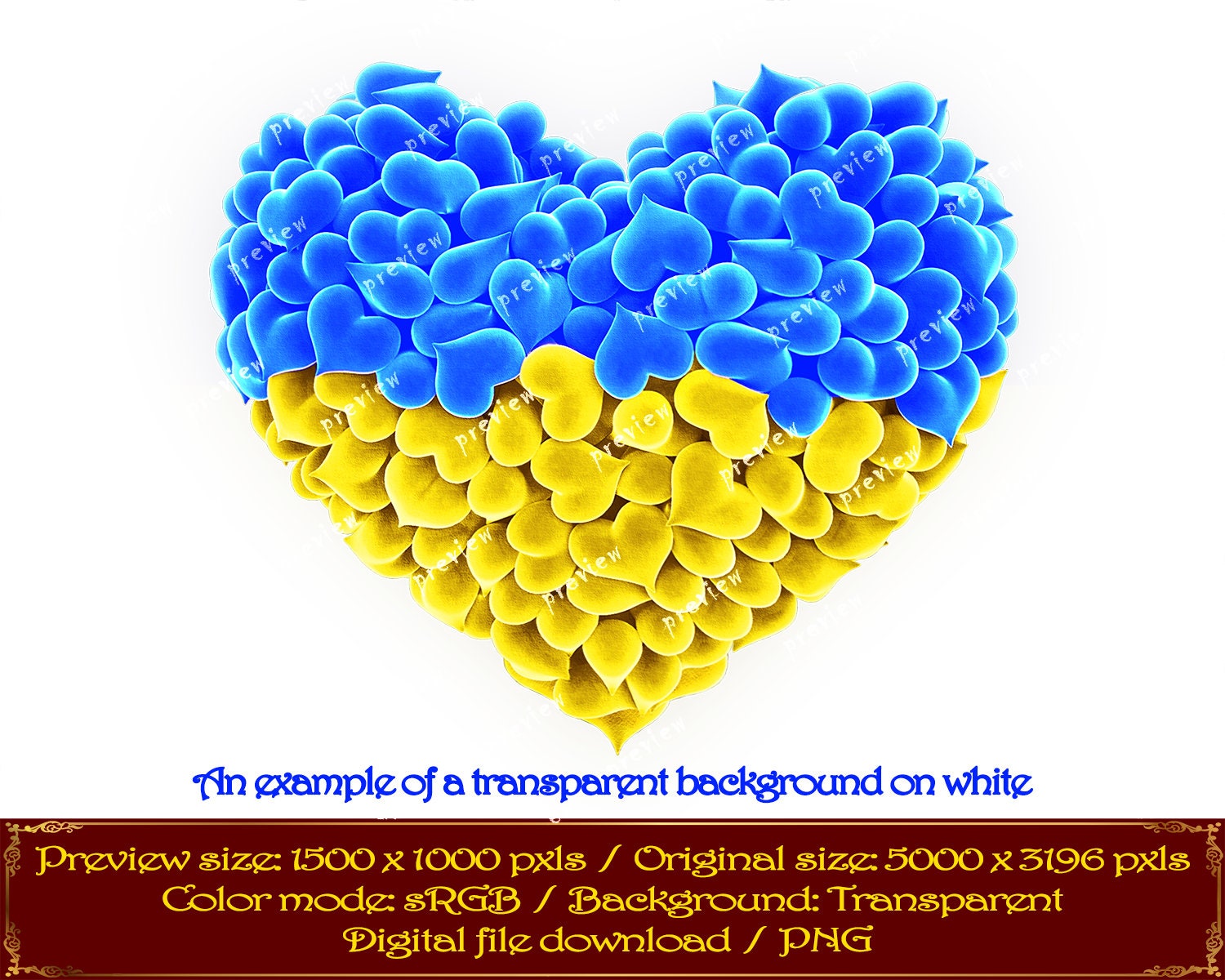 Ukrainian Flag Heart digital File Download - Etsy