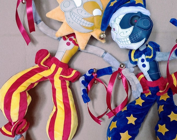 Hand Made FNAF Set of Moondrop 46 Cm and Sundrop 49 Cm Animatronic Five ...