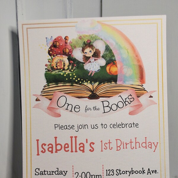 One for the Books 1st Birthday Invitations - Etsy