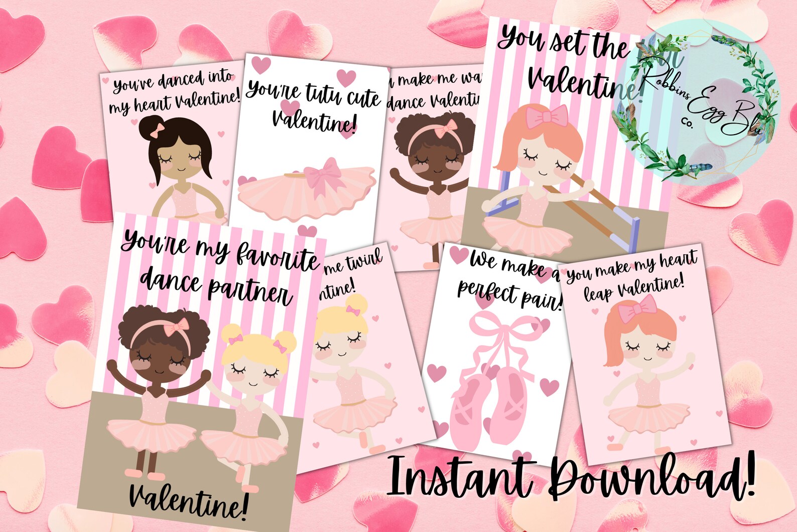 Ballerina Valentines Cards Kids Valentines Card School Valentines ...