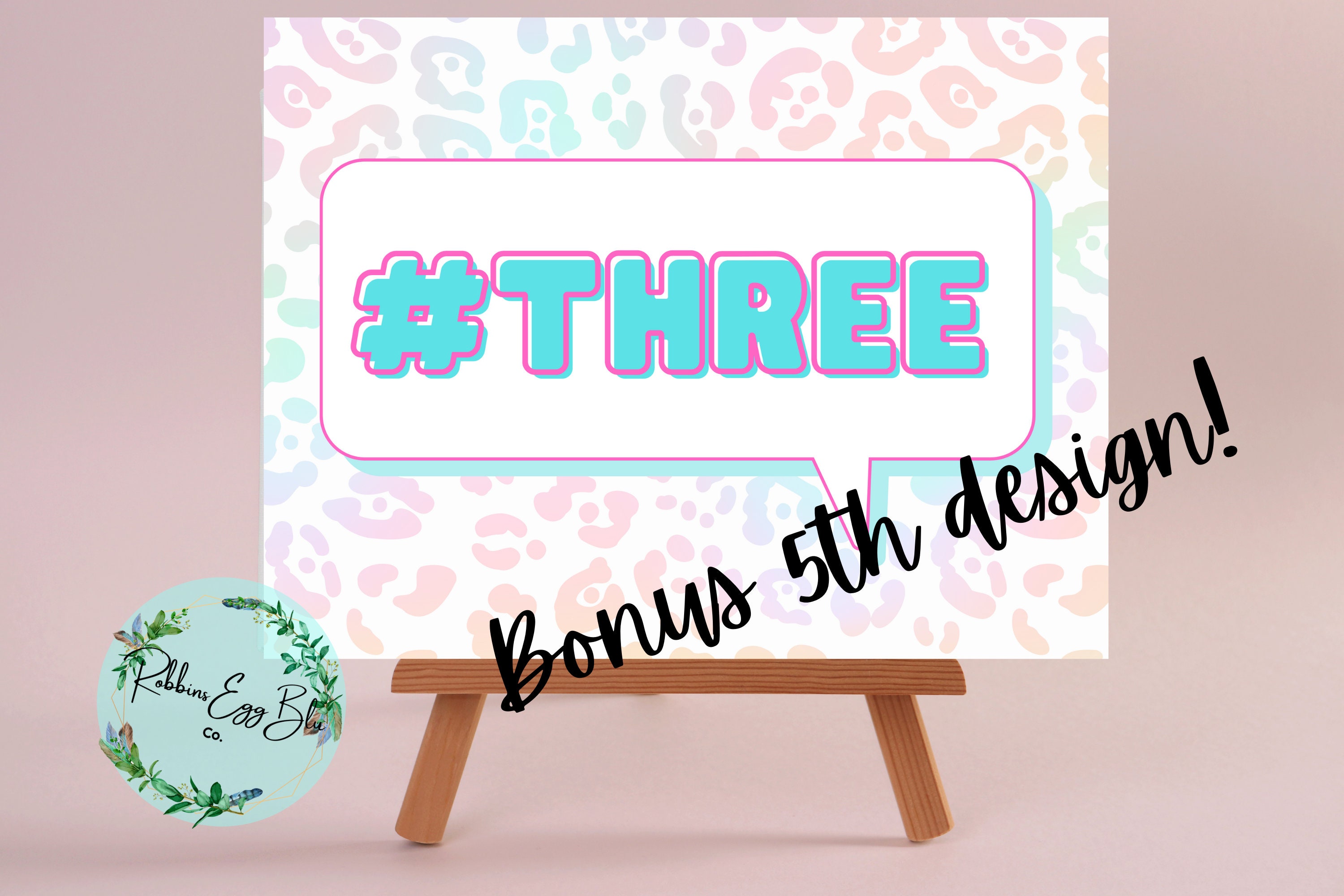 Cheetah Print Threenager Birthday Sign Bundle Threenager Wall Art ...