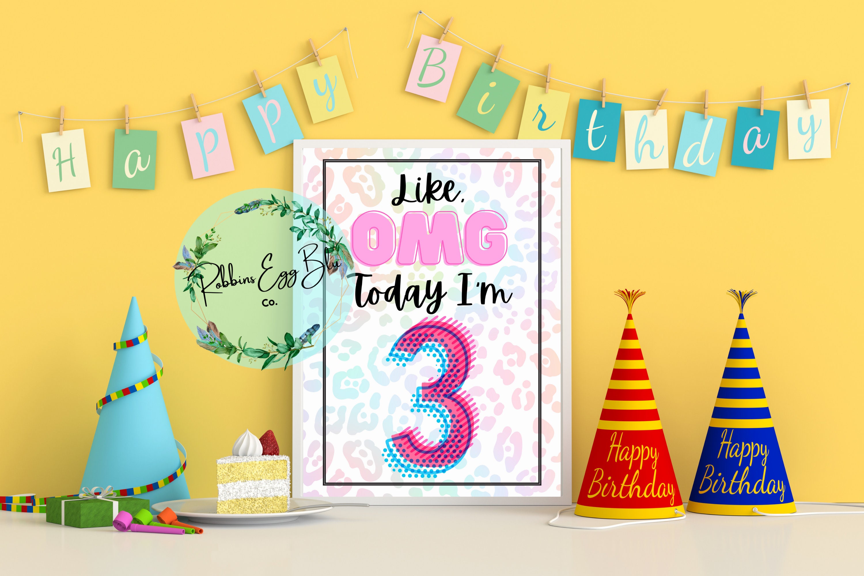 Cheetah Print Threenager Birthday Sign Bundle Threenager Wall Art ...