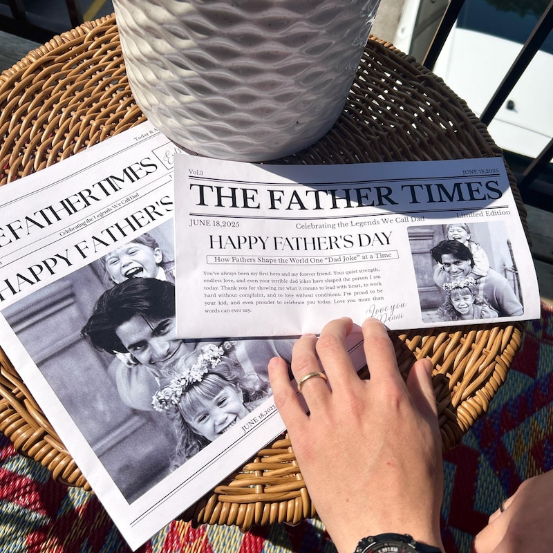 Father Day Newspaper Template - Etsy