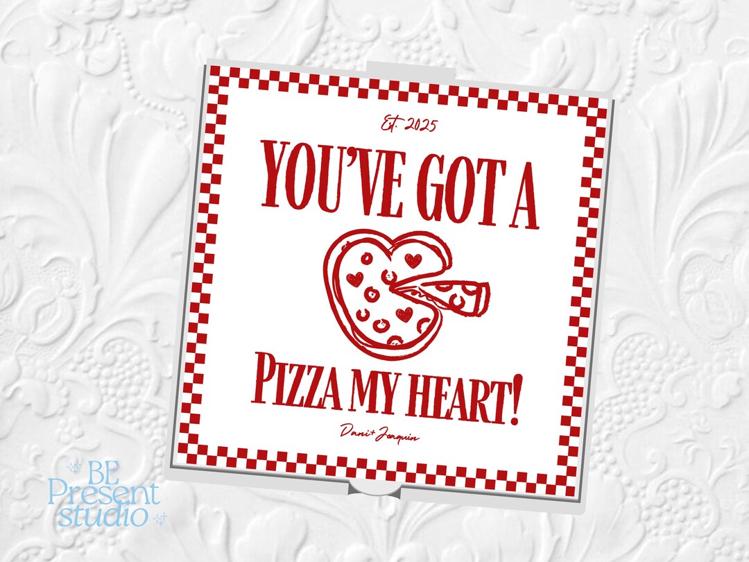 Couple Pizza Box. Valentine Pizza Box, Checkered PIZZA BOX Personalized ...