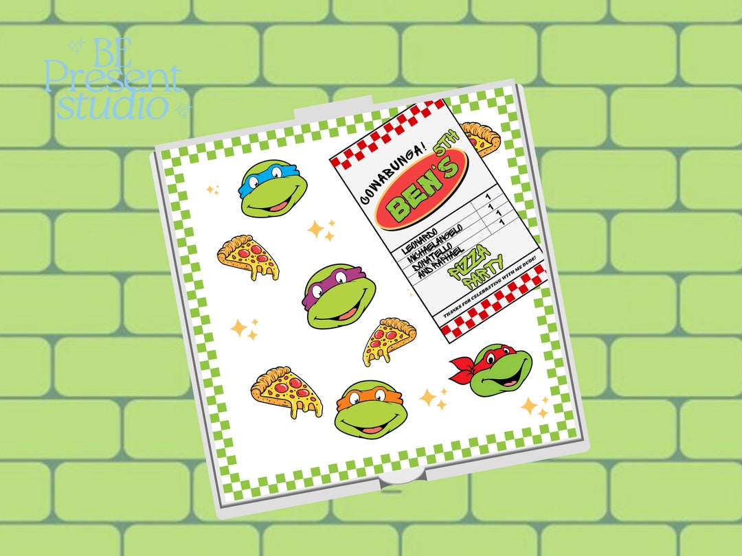 Custom Pizza Box Birthday Turtles Pizza Box Ninja Party Favor ...