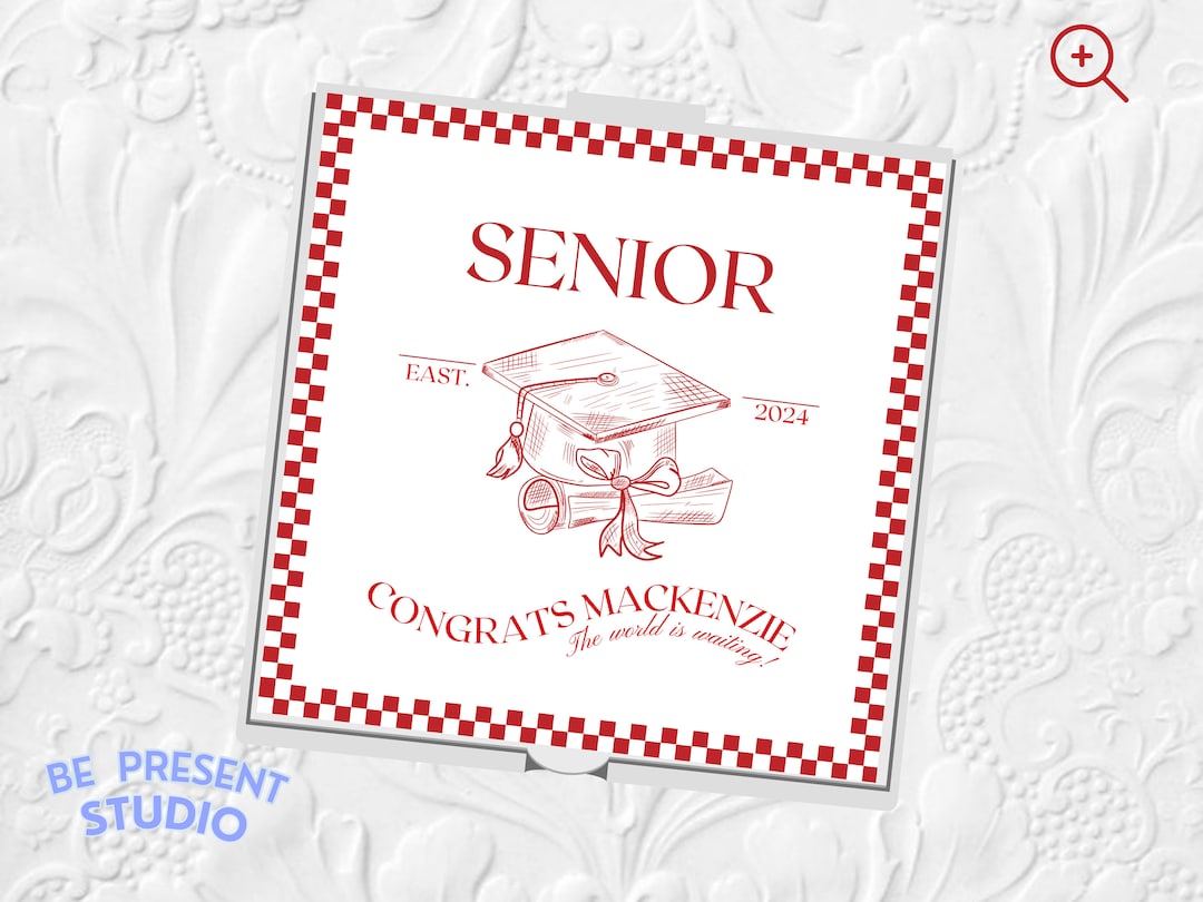 Custom Graduation Pizza Box: Personalized Senior Gift (digital Download ...