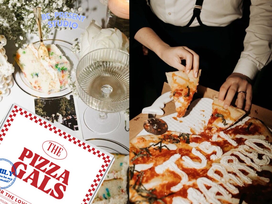 Bridesmaid Pizza Box Proposal Template, Custom Pizza Boxes, Wedding ...