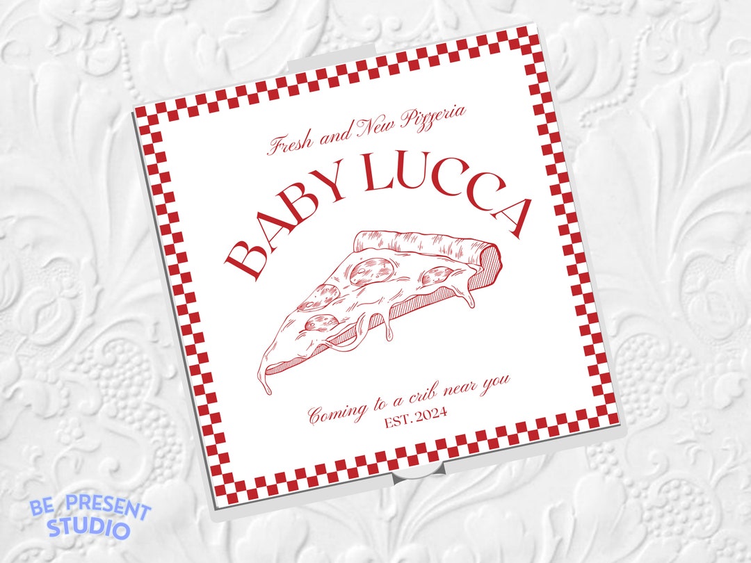 Pregnancy Announcement Digital, Baby Announcement, Digital Pizza Box ...