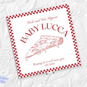 Pregnancy Announcement Digital, Baby Announcement, Digital Pizza Box ...