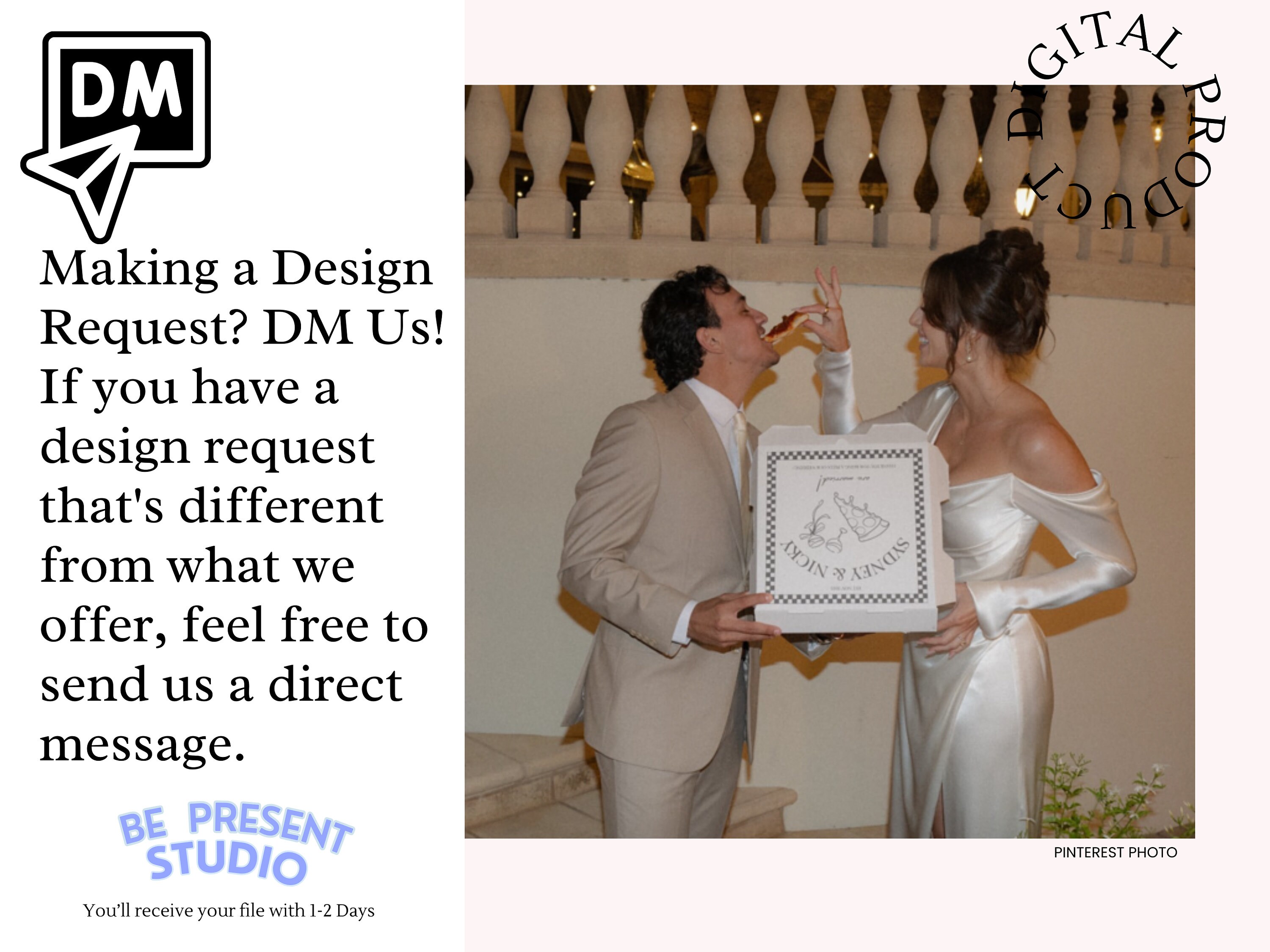 Bridesmaid Pizza Box Proposal Template, Custom Pizza Boxes, Wedding ...