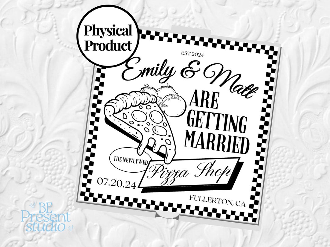 Personalized, Wedding Pizza Box Red and White Pizza Box Customizable ...
