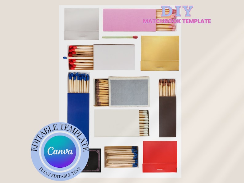 Blank Matchbook Digital Download Custom Matchbook Art Print-digital ...